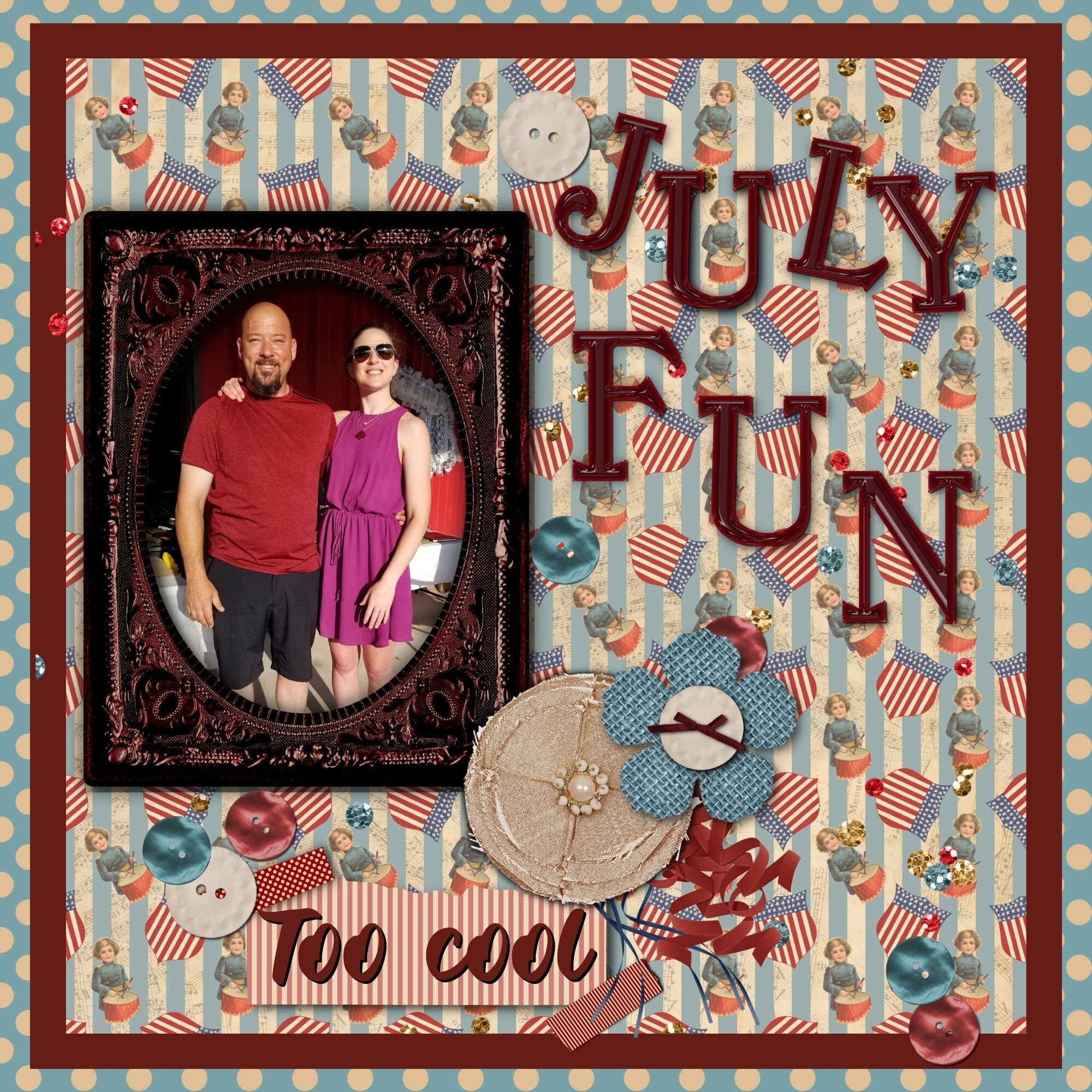 12 X 12 Digital Vintage Patriotic 4th of July Scrapbook Bundle Kit ...