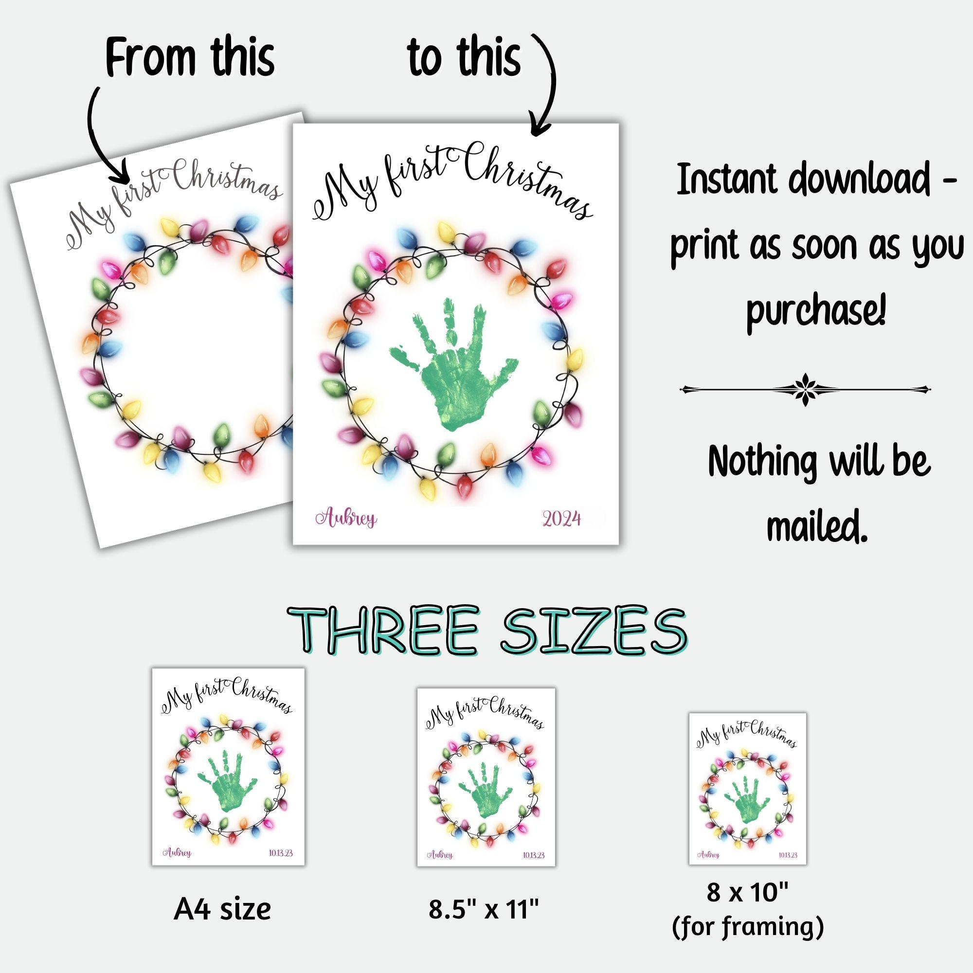 EDITABLE My First Christmas Handprint Craft, Handprint Art, Newborn ...