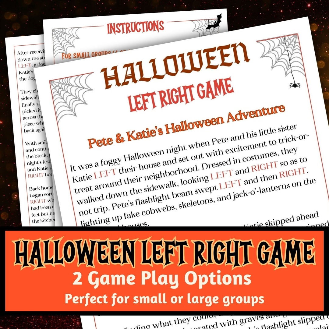 Halloween Left Right Game, Pass the Gift Game, Printable Halloween ...