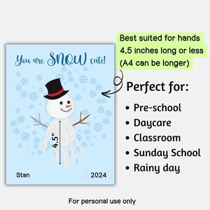 EDITABLE Snowman Handprint Art, Winter Handprint Craft, Handprint Craft ...