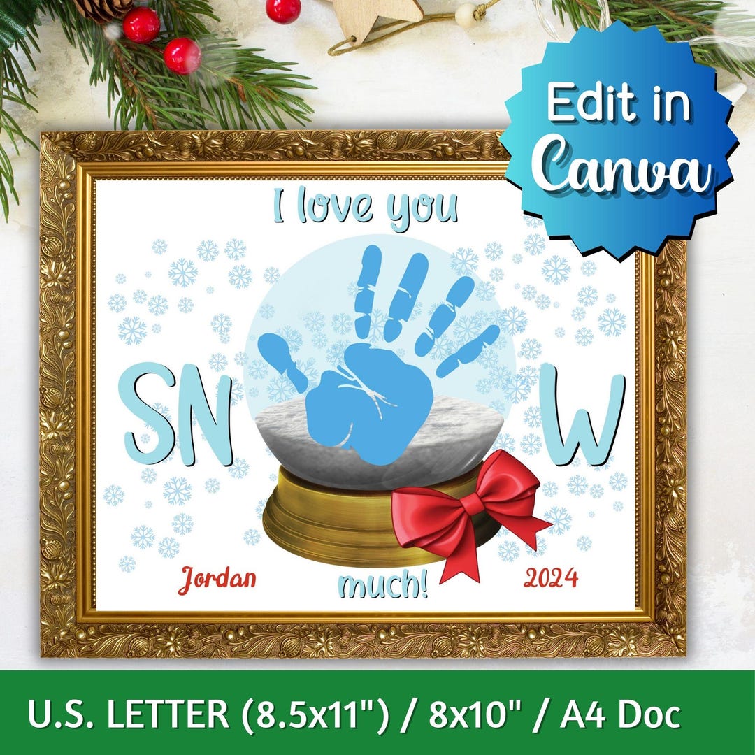 EDITABLE Winter Handprint Art, Preschool Hello Winter Crafts, Christmas ...