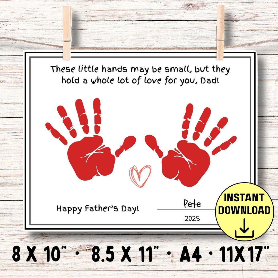 Fathers Day Handprint Art Craft, Newborn Keepsake, Handprint Craft for ...