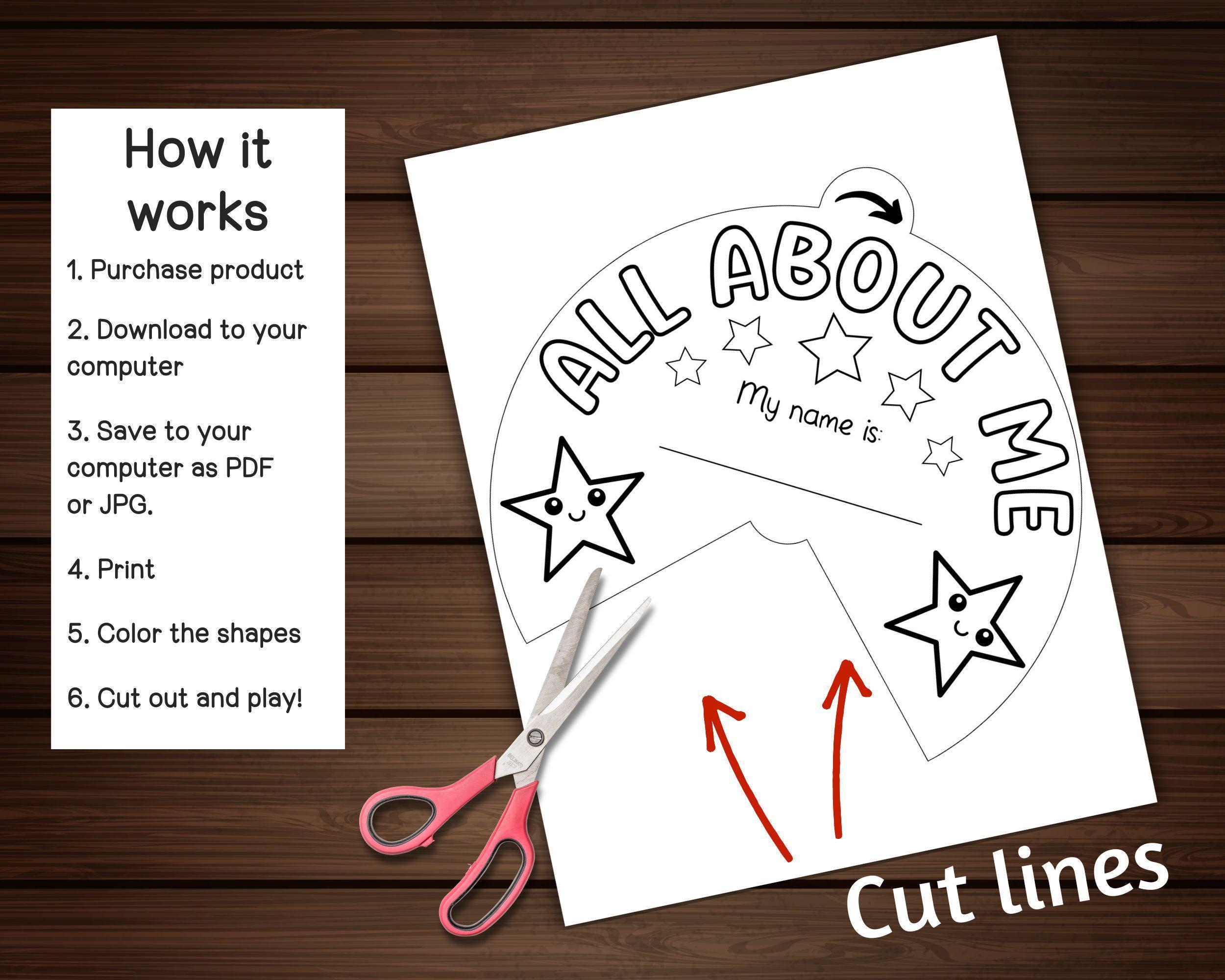 All About Me Spinner Wheel, Back to School First Day Coloring Activity ...