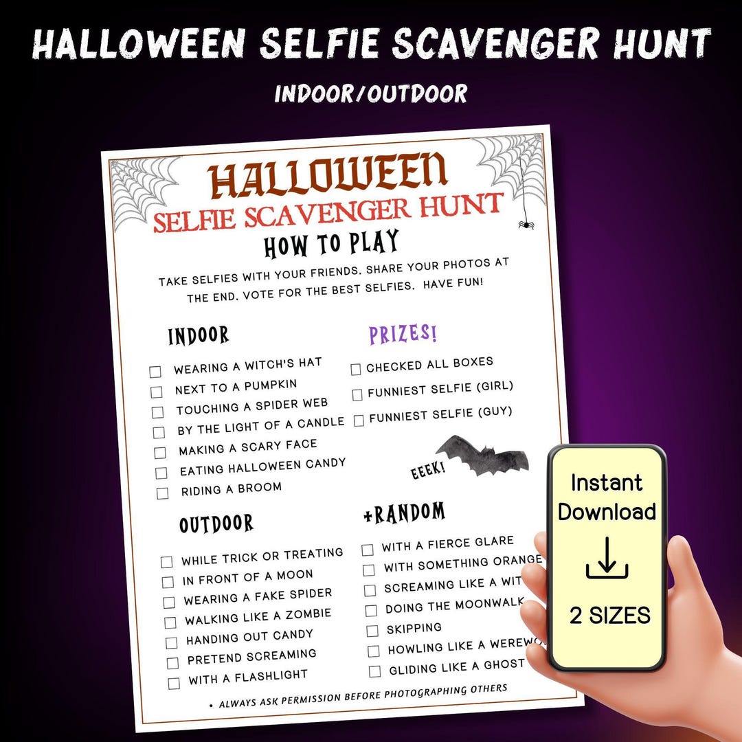 Halloween Selfie Scavenger Hunt, Adult Scavenger Hunt, Icebreaker Games ...