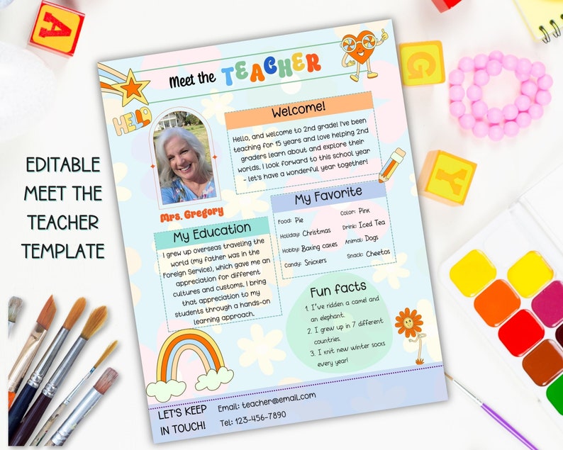 Editable Groovy Meet the Teacher Template Kit, Get to Know Teacher ...