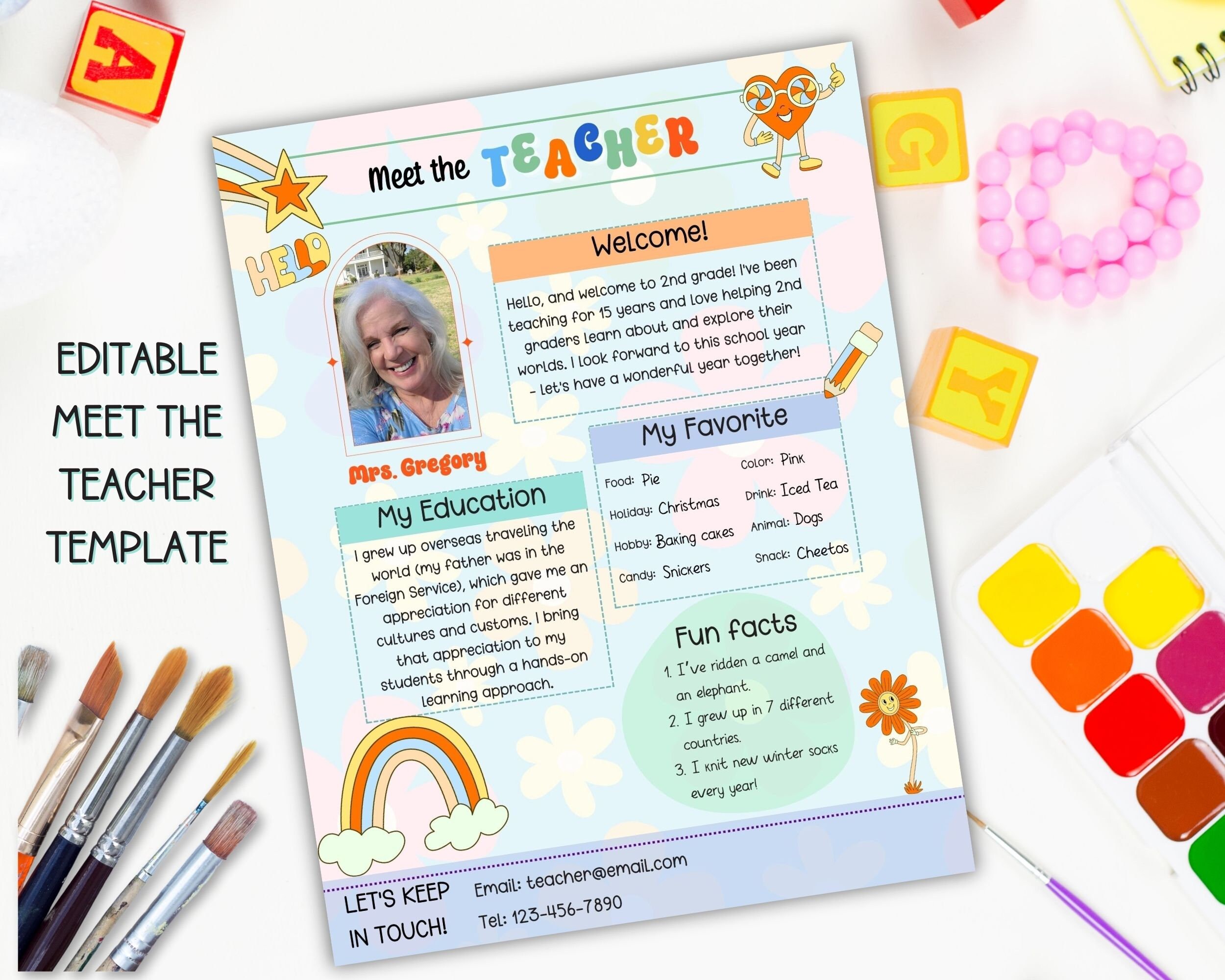 Editable Groovy Meet the Teacher Template Kit, Get to Know Teacher ...