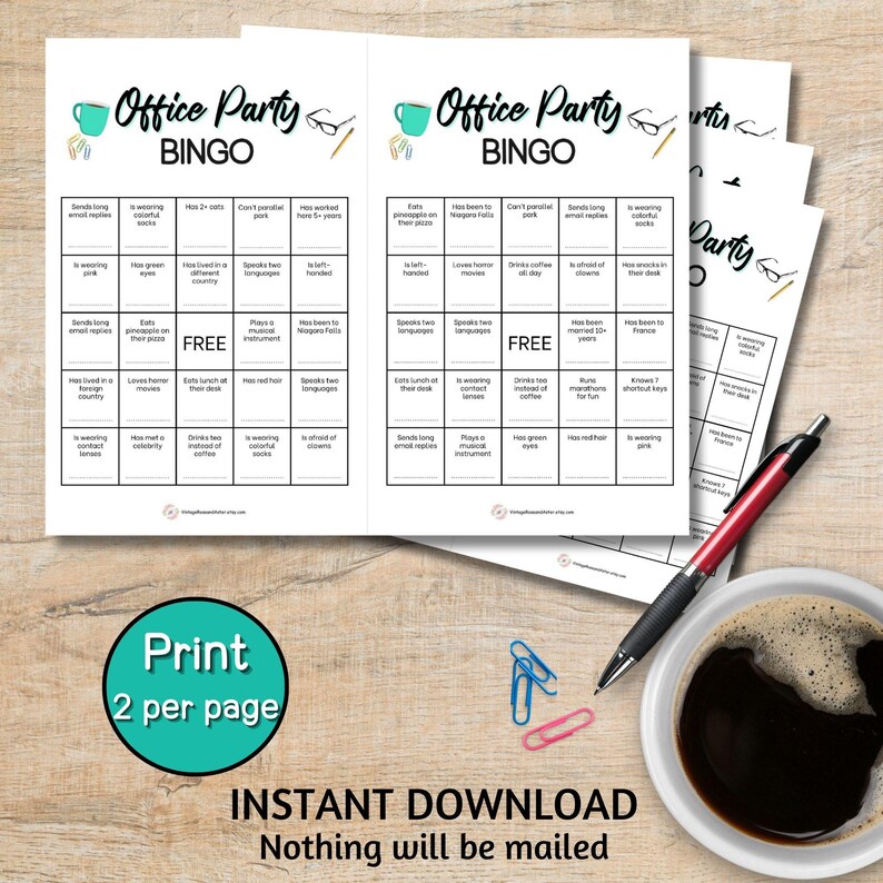 Office Bingo, Coworker Bingo, Office Games, Team Building Games, Team ...