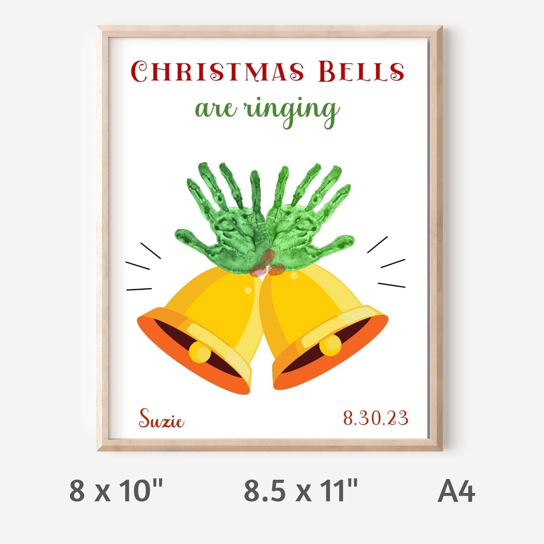 EDITABLE Christmas Bells Handprint Art, Christmas Handprint, Handprint ...