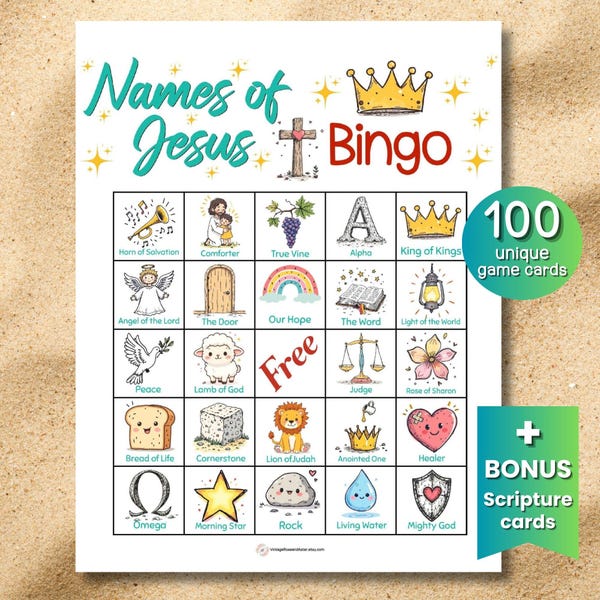 Names of Jesus Bingo - Etsy