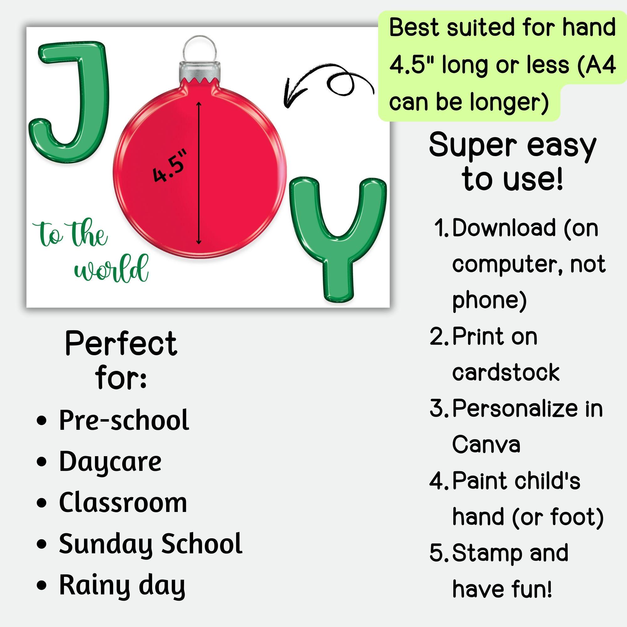 EDITABLE Christmas JOY Handprint Art, Handprint Craft, Baby Footprint ...