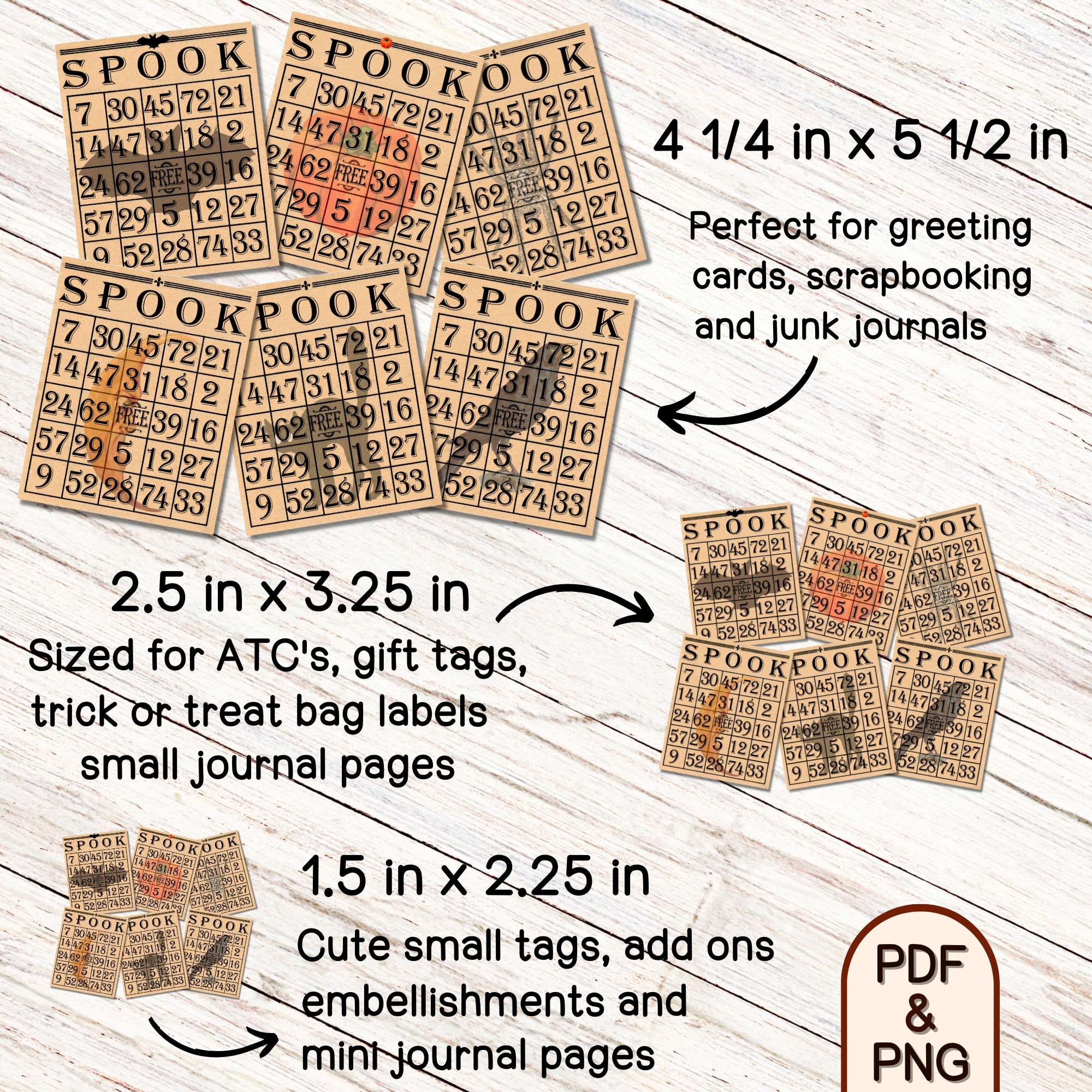 Vintage Printable Halloween Bingo Cards, Vintage Spooky Collage Sheet ...