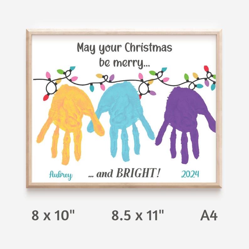 EDITABLE Christmas Lights Handprint Art, Downloadable DIY Crafts ...