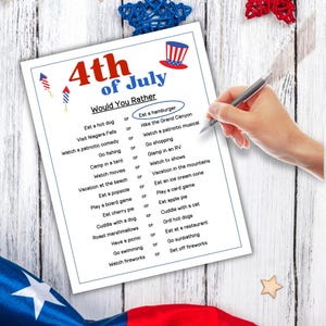 4th of July Would You Rather Game, 4th of July Activity, Office Party ...