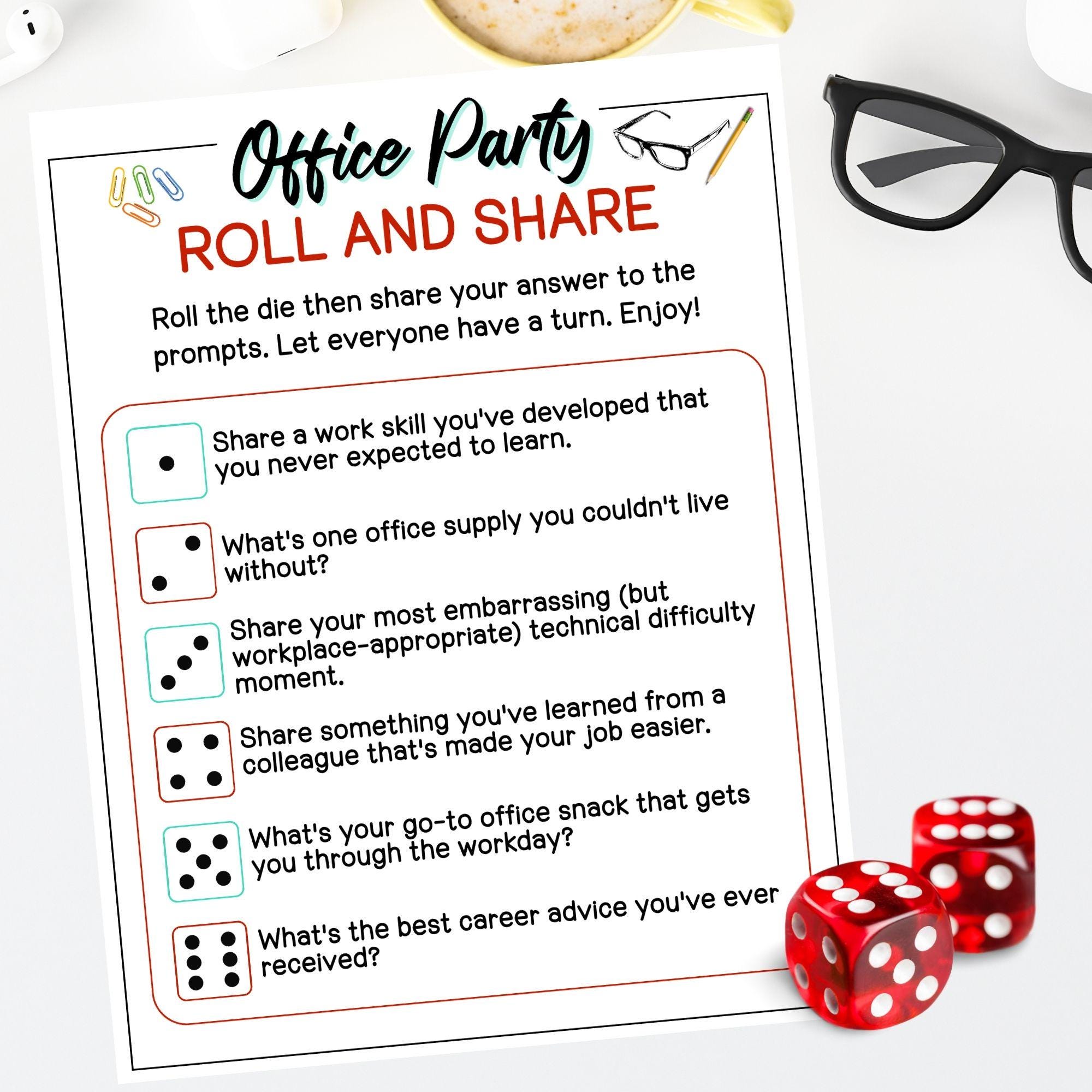 Office Party Roll and Share Icebreaker Game, Virtual Games for Work ...