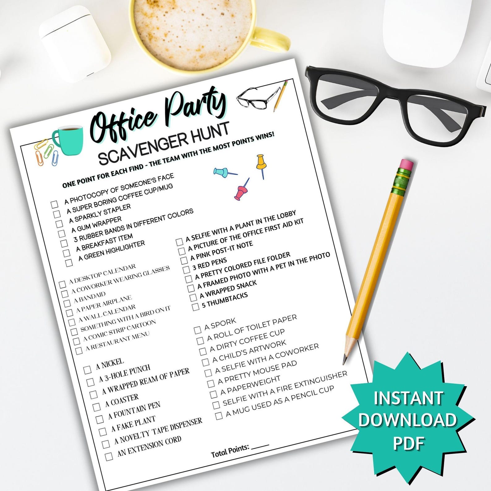 Office Scavenger Hunt, Office Games, Team Building Games, Icebreaker ...