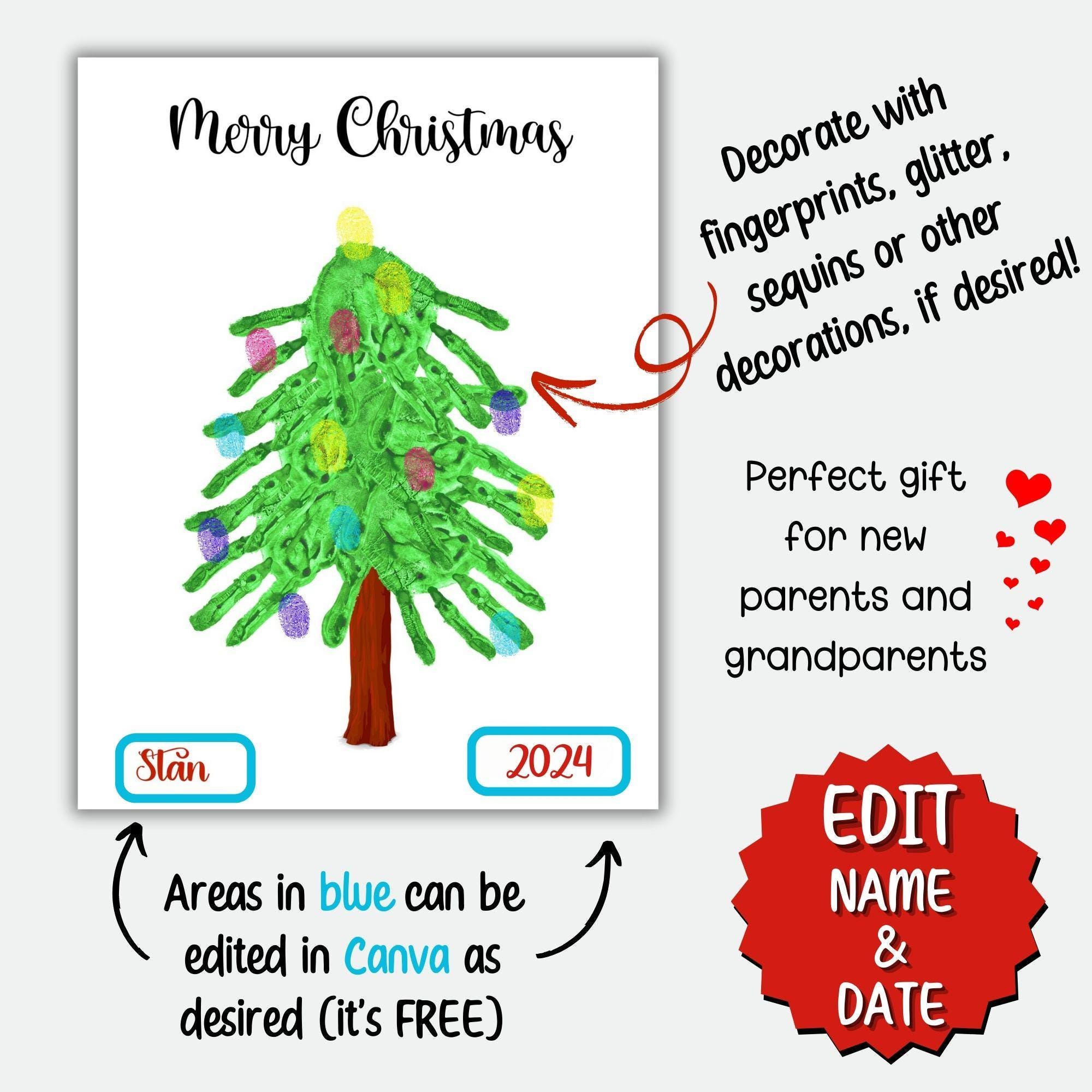 EDITABLE Christmas Tree Handprint Art, Handprint Craft, Christmas ...