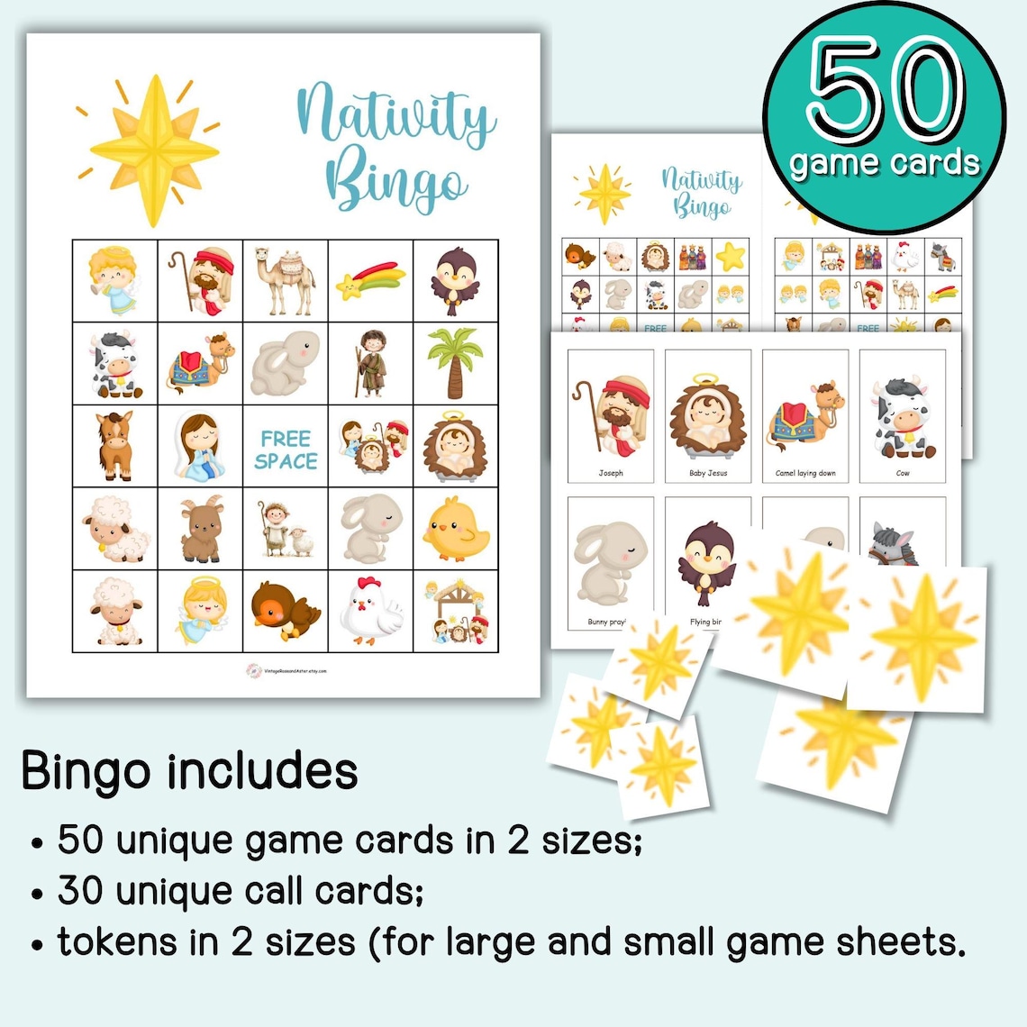 Nativity Christmas Game Bundle, Advent Christmas BINGO, I Spy, Word ...