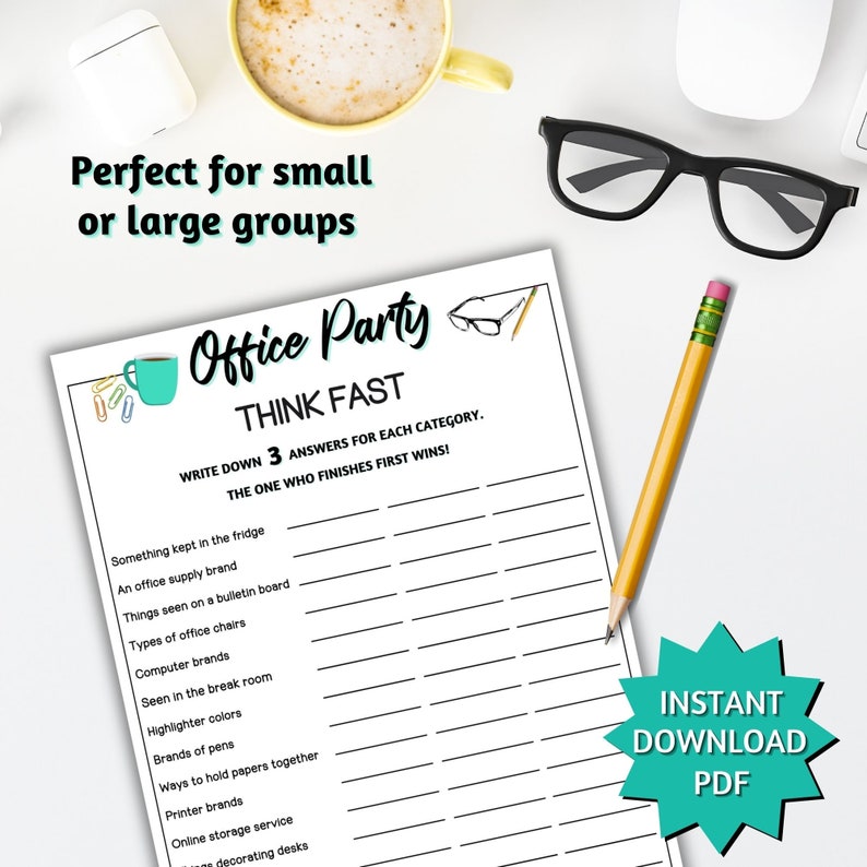 Office Work Games, Think Fast Game, Office Team Building Games, Work ...