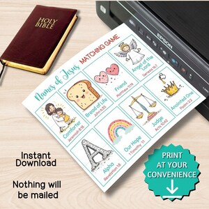 PRINTABLE Names of Jesus Matching Game, Morning Basket Preschool Bible ...