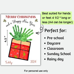 EDITABLE Christmas Gift Handprint Craft, Handprint Art, Downloadable ...