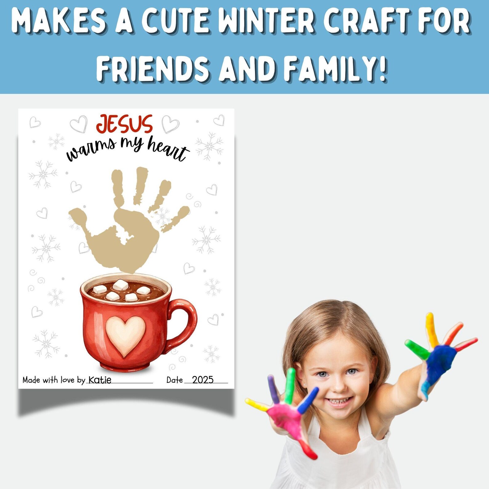 Christian Winter Handprint Craft, Sunday School Craft, Winter Footprint ...