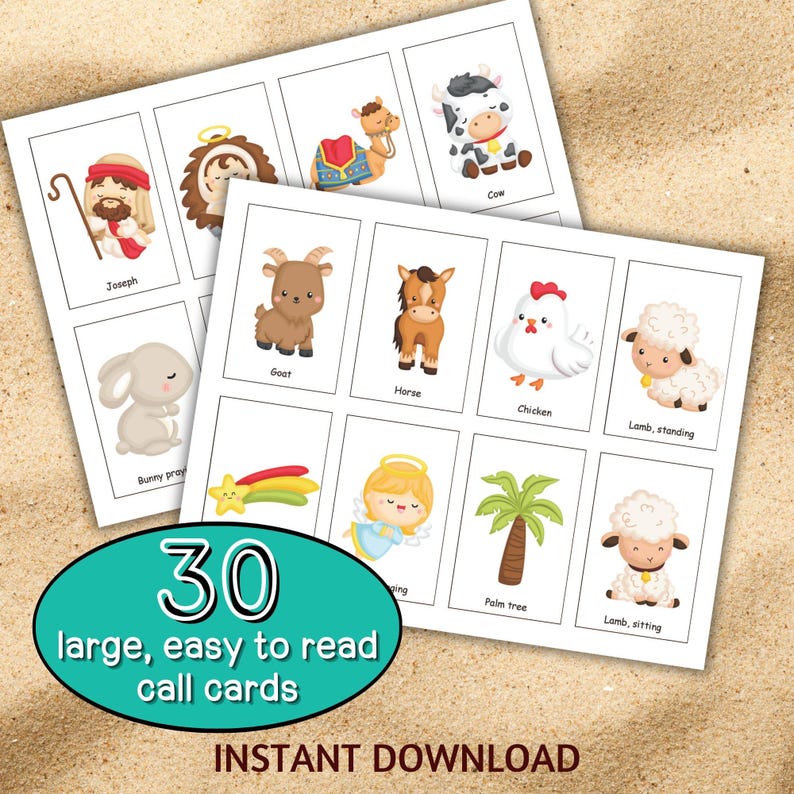 Nativity Bingo, Christmas Bingo, Bible Stories Bingo, Sunday School ...