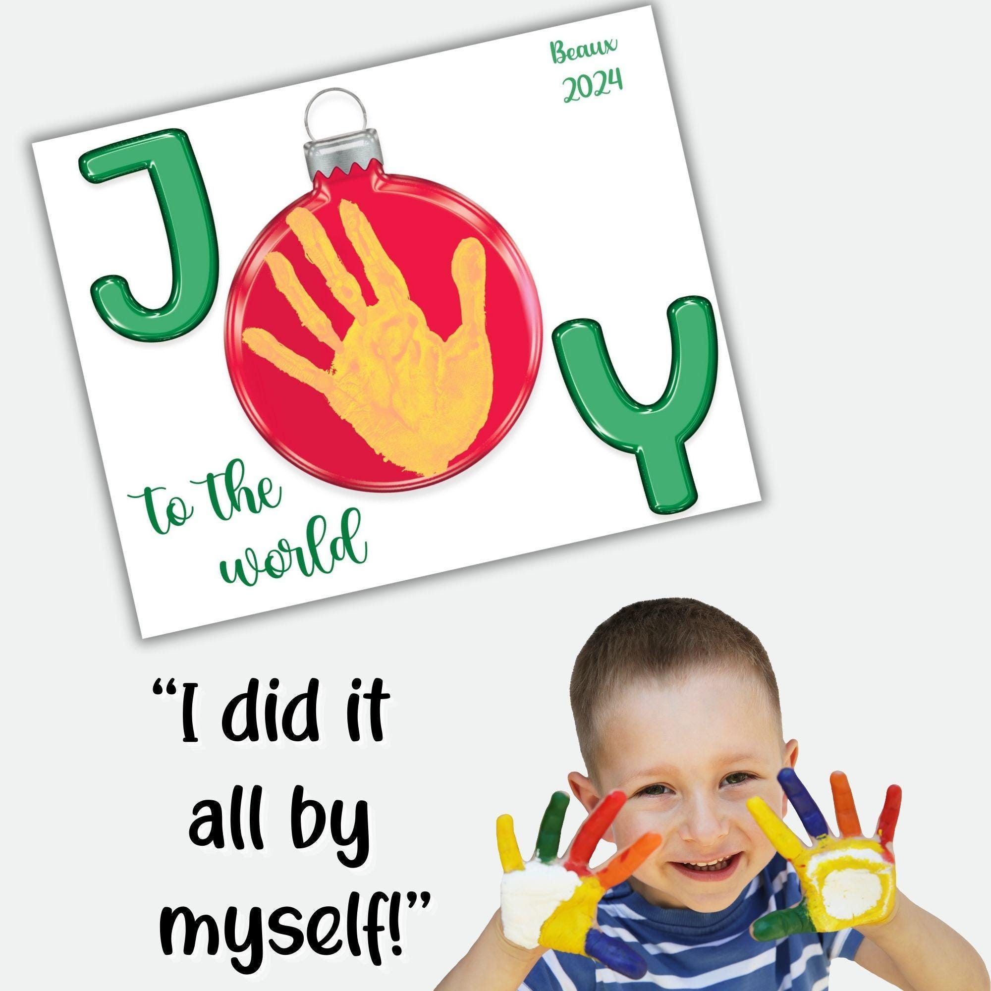 EDITABLE Christmas JOY Handprint Art, Handprint Craft, Baby Footprint ...