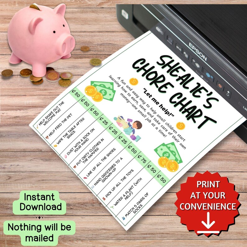 Editable Chore Chart for Toddlers, Tear-off Flyer Kids Reward System ...