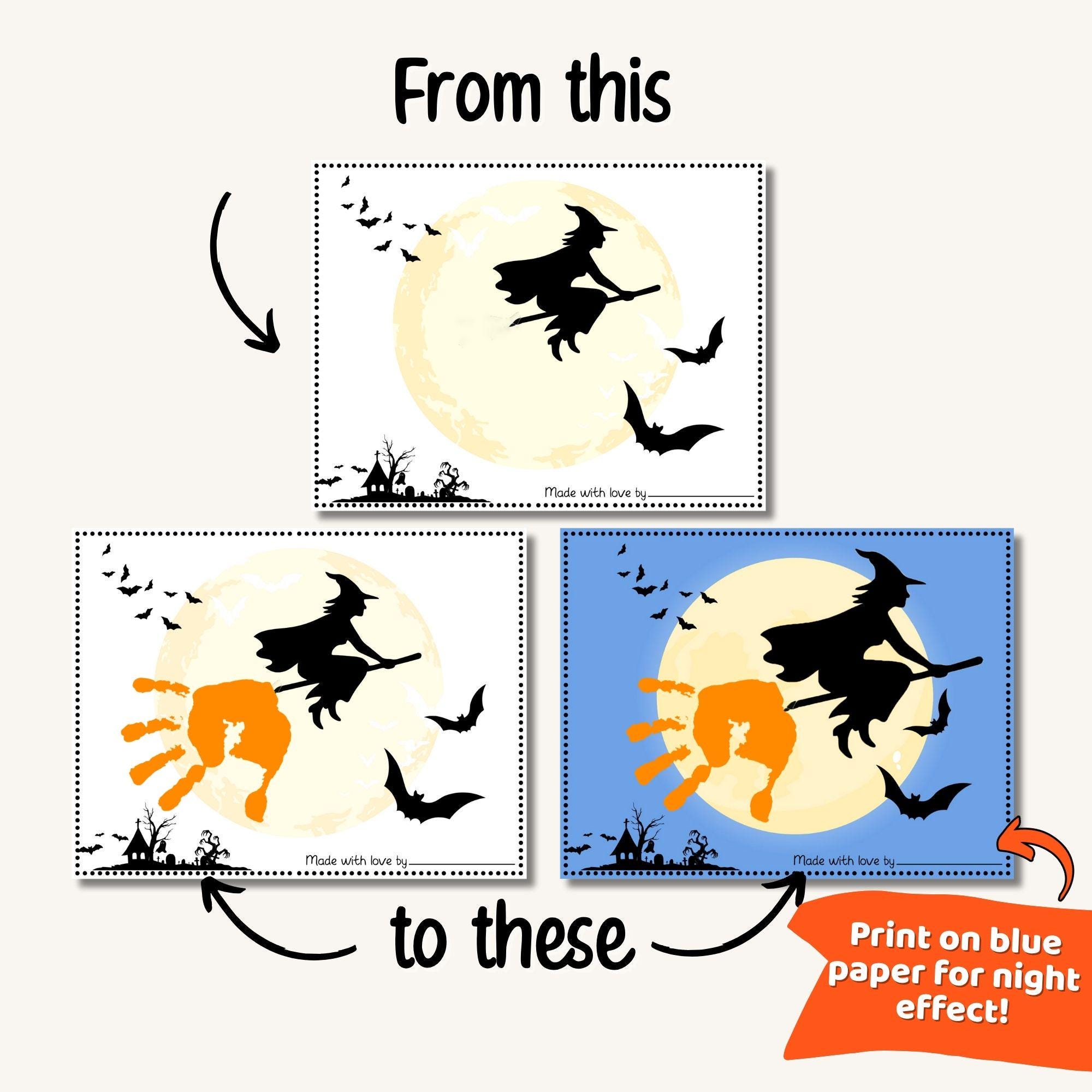 Witch Handprint Template Halloween Handprint Craft, Halloween Coloring ...