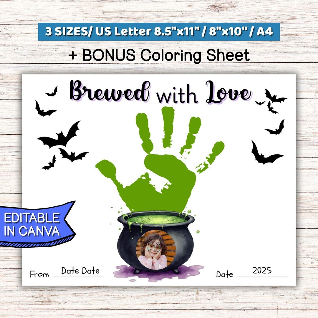 EDITABLE Cauldron Handprint Craft, Halloween Coloring Sheet, Toddler ...