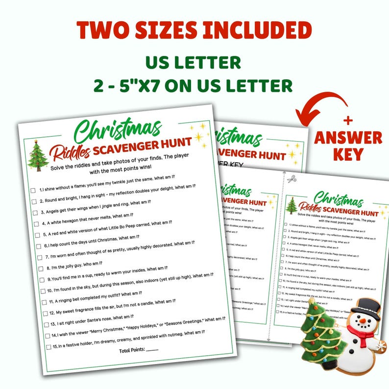 Christmas Scavenger Hunt Riddles Game, Photo Scavenger Hunt, Ice ...