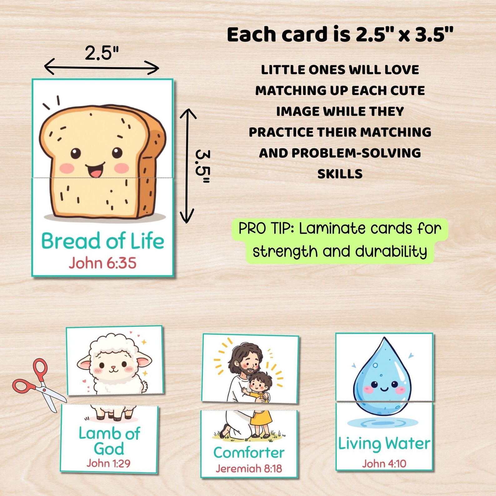 PRINTABLE Names of Jesus Matching Game, Morning Basket Preschool Bible ...