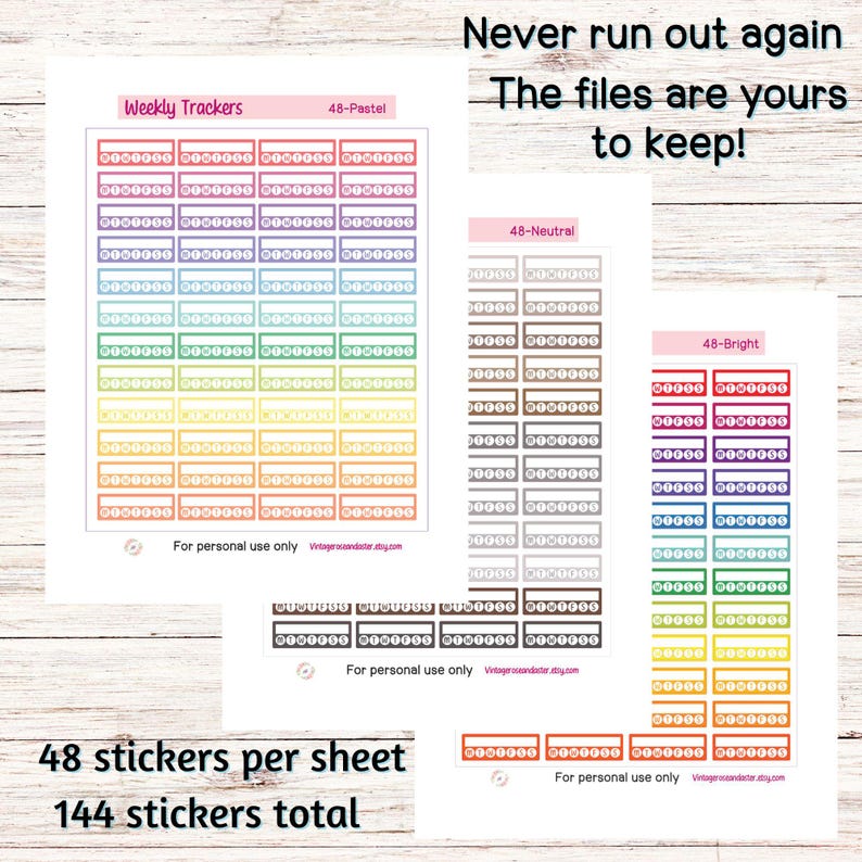 Weekly Habit Tracker Printable Planner Stickers, Weekly Habit Tracker ...