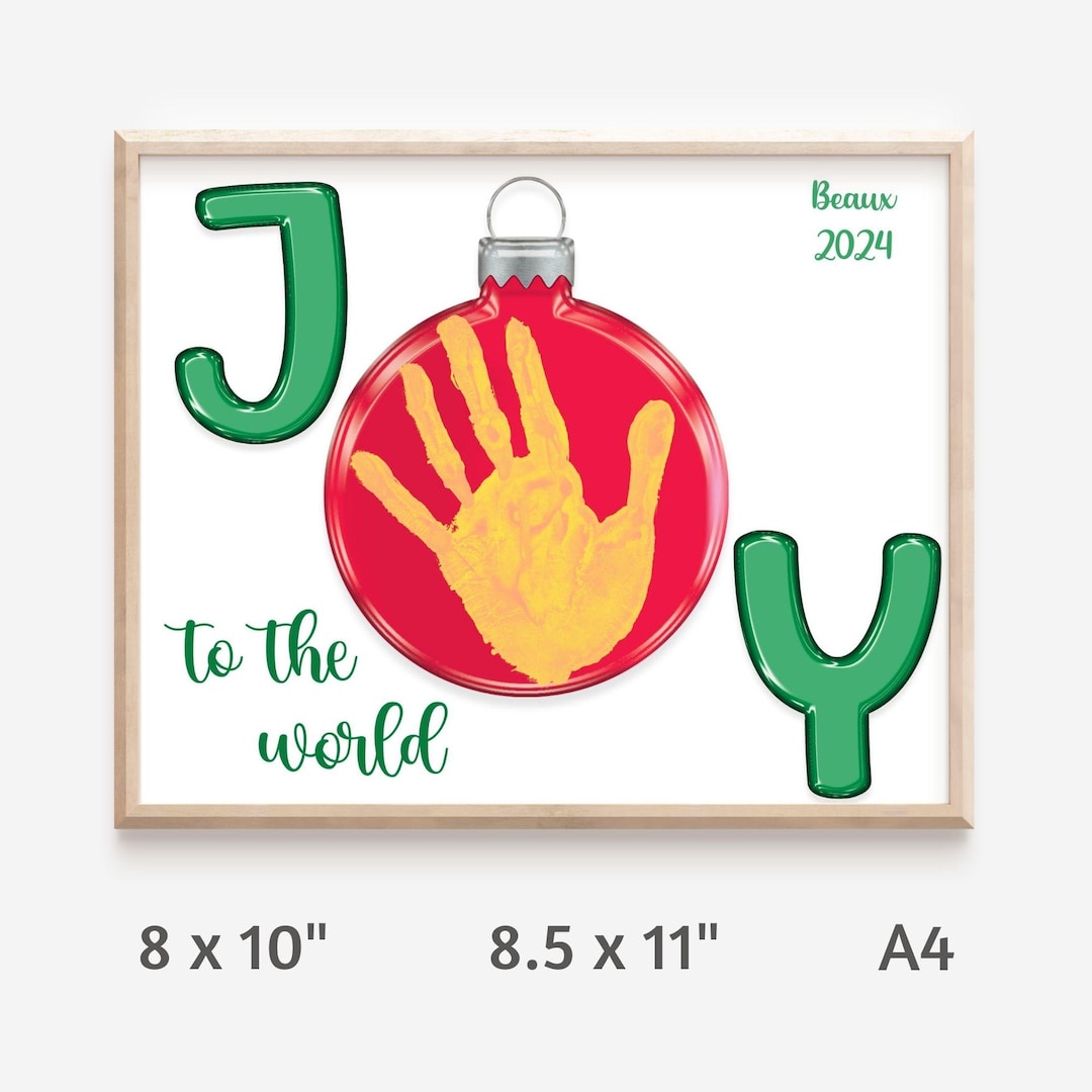 EDITABLE Christmas JOY Handprint Art, Handprint Craft, Baby Footprint ...