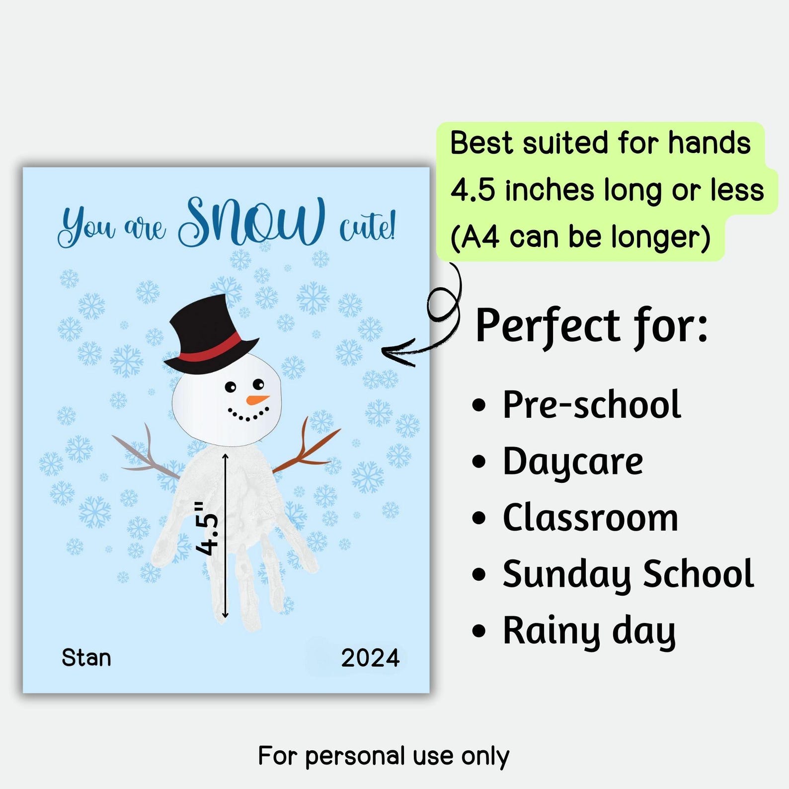 EDITABLE Snowman Handprint Art, Winter Handprint Craft, Handprint Craft ...