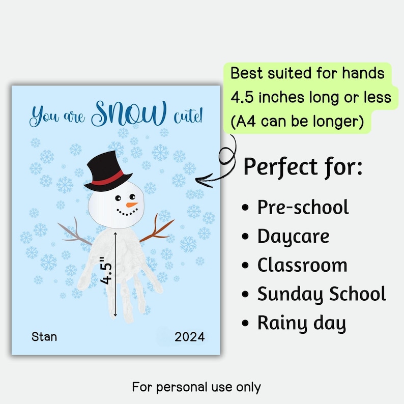 EDITABLE Snowman Handprint Art, Winter Handprint Craft, Handprint Craft ...