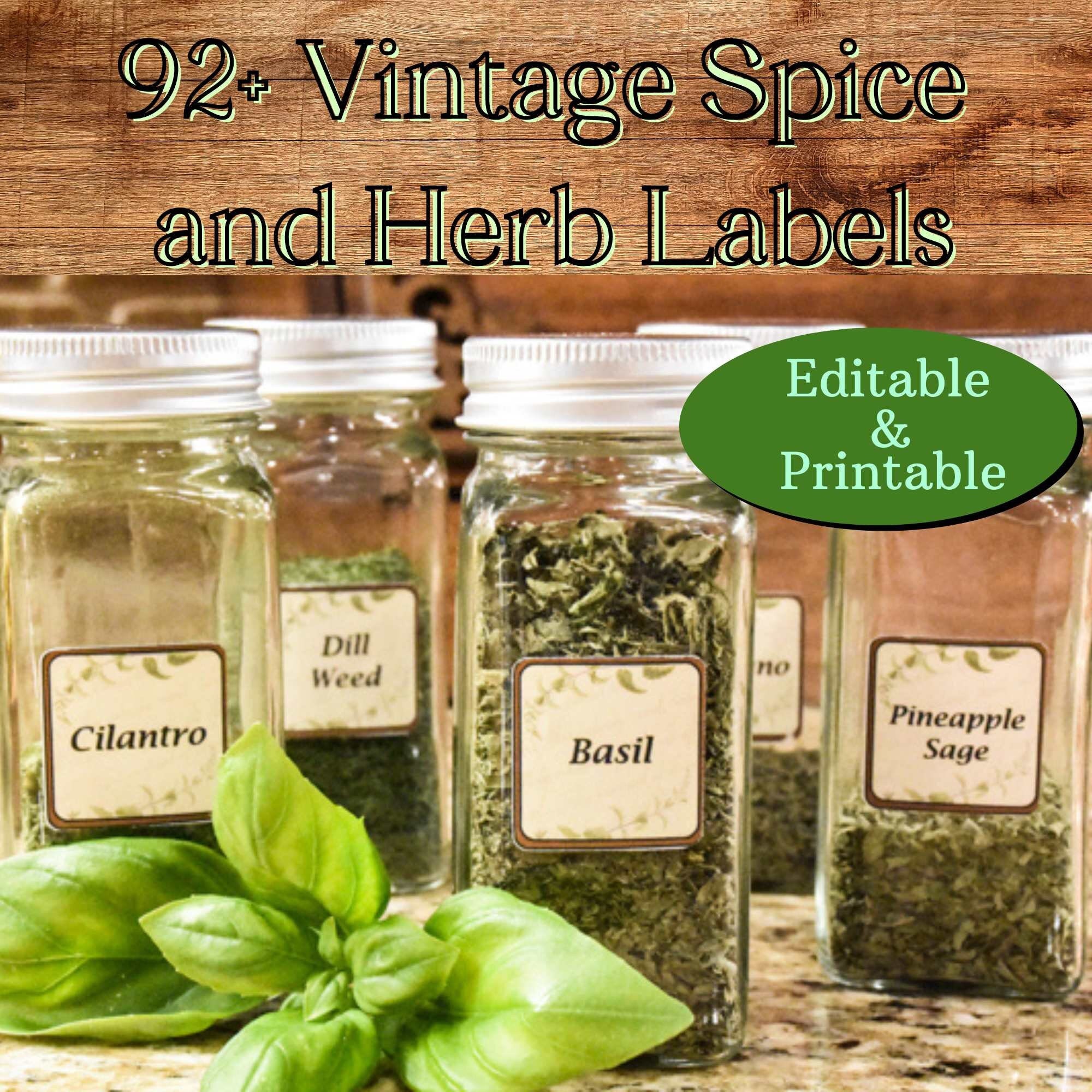 Vintage Spice Bottle Labels