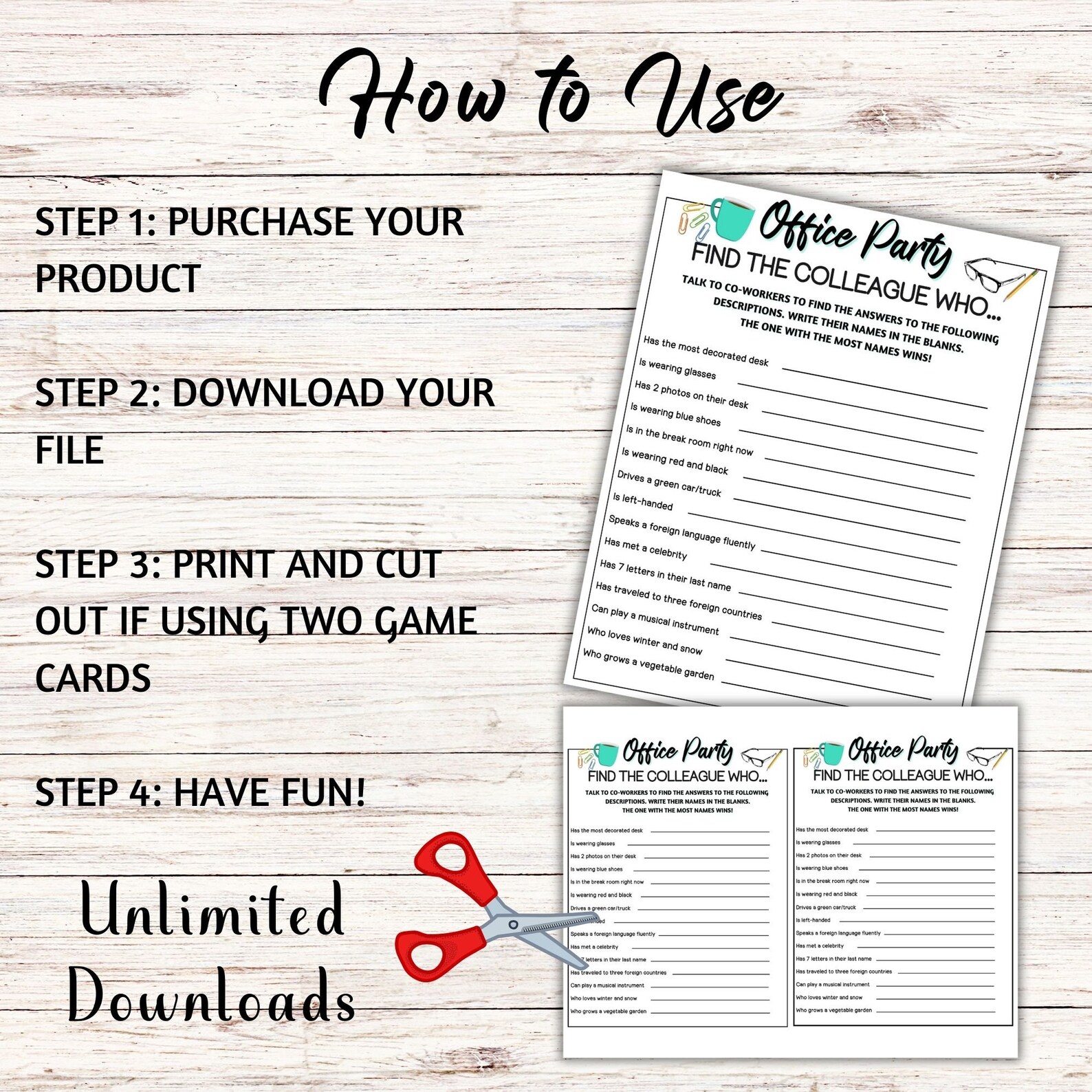 Office Work Games, Find the Colleague, Office Team Building Games, Work ...