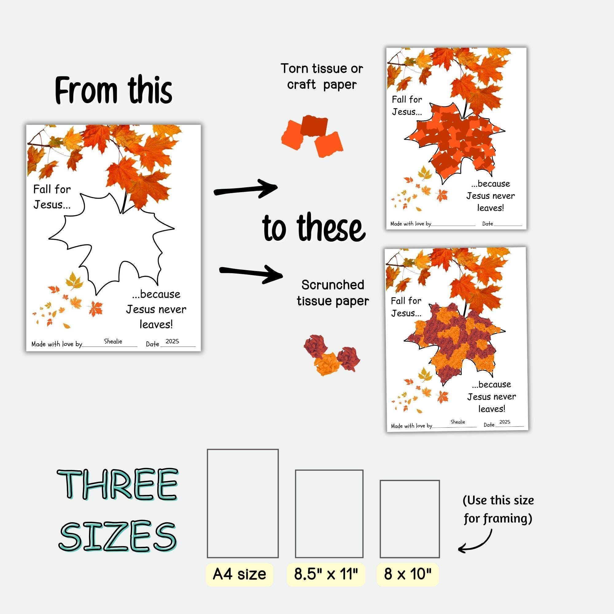 Fall for Jesus Bible Cut and Paste Autumn Craft, Sunday School Craft ...