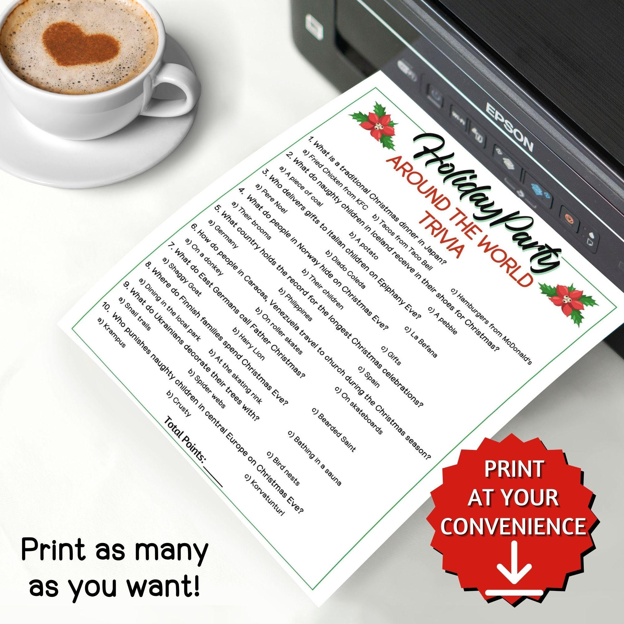 Holiday Around the World Trivia Game, Holiday Office Party Game, Team ...