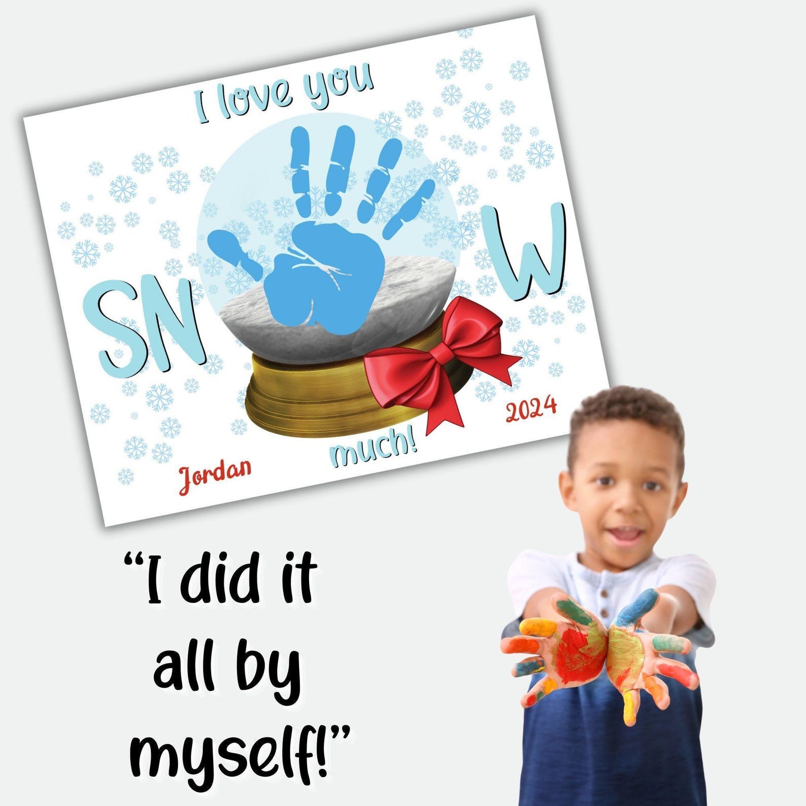 EDITABLE Winter Snowglobe Handprint Art, Winter Handprint, Downloadable ...
