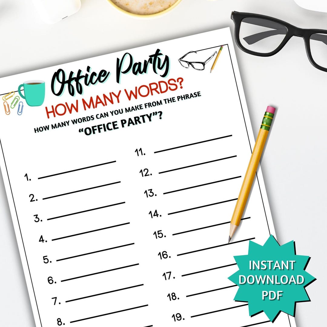 How Many Words Office Team Building Game, Team Building Activity ...