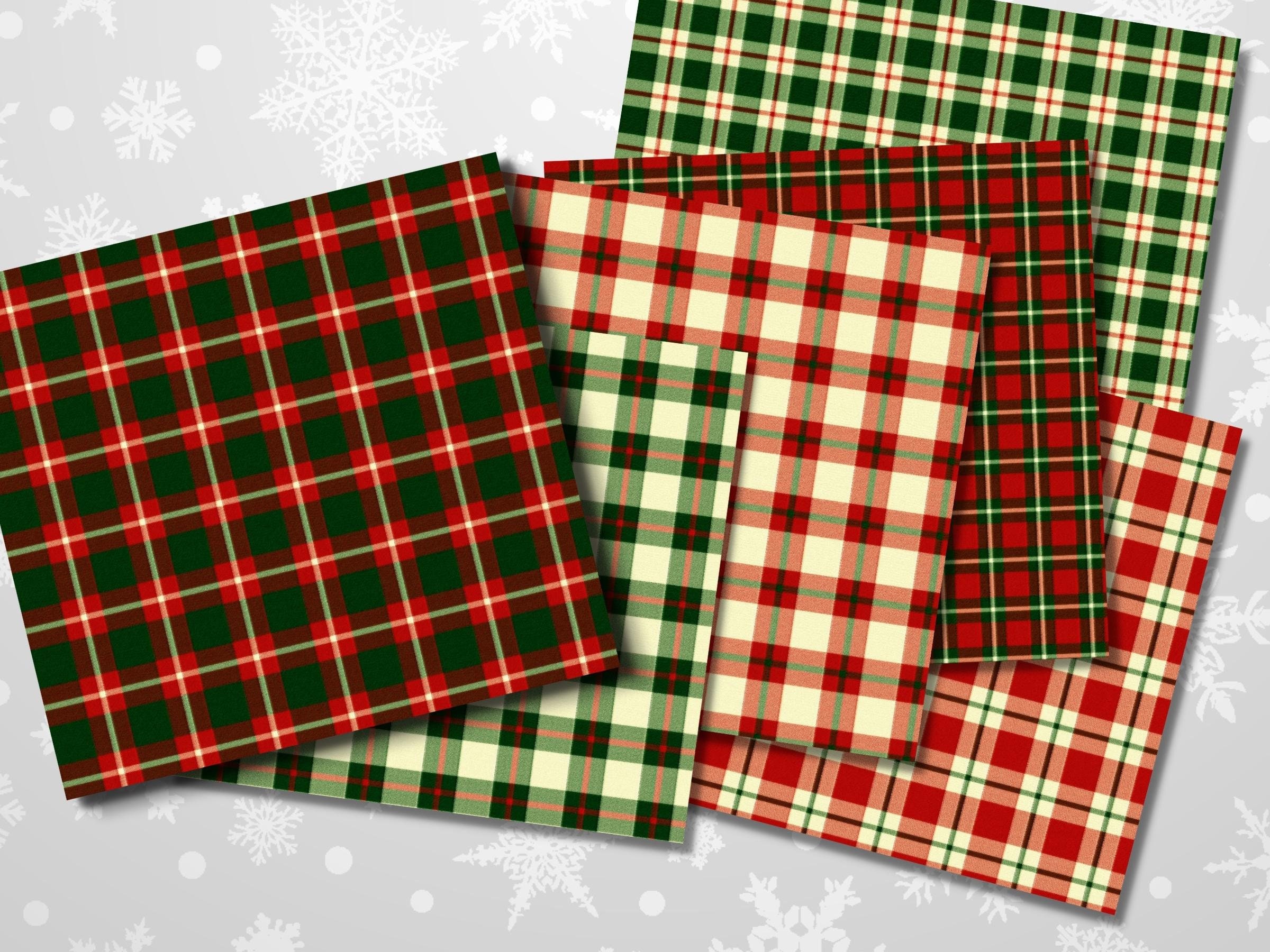 Winter Plaid Flannel Digital Paper Pack, Lumberjack, Tartan, Checks ...