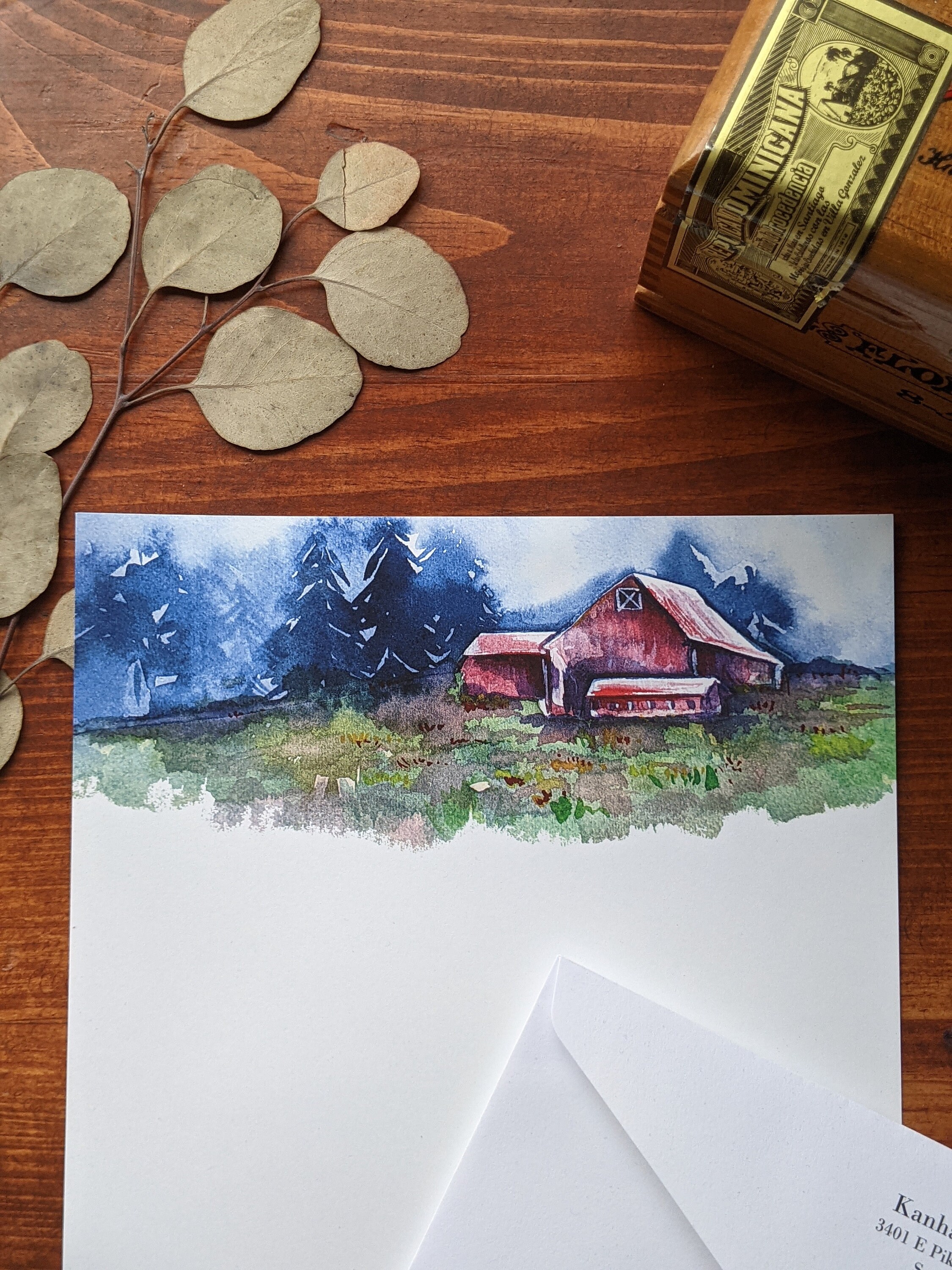 Landscape Letterhead Set | 8.5"x11" Paper + Envelopes | Custom ...