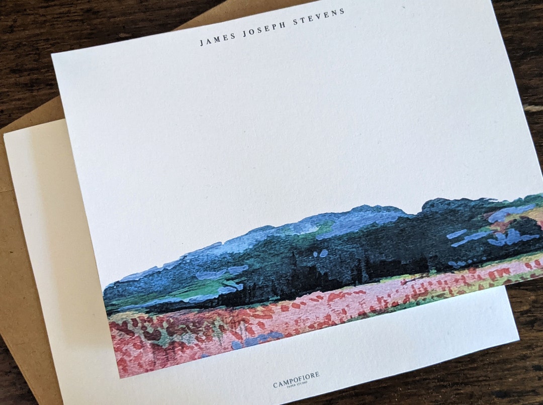 Landscape Stationery Set | 4"x5.5" Cards + Envelopes | Monogram ...
