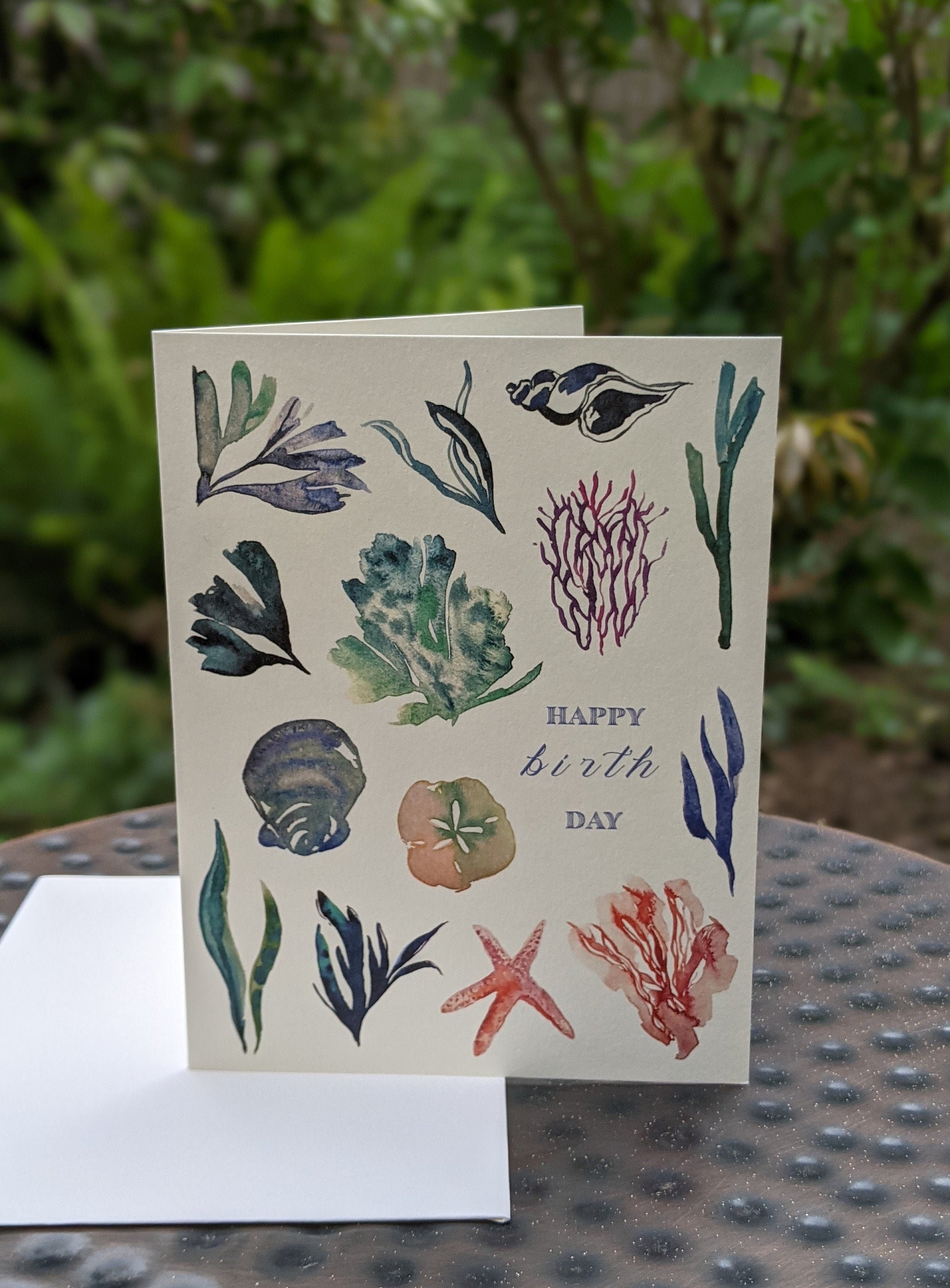 Happy Birthday Sea Life Greeting Card | 4.25x5.5" | Watercolor Art ...