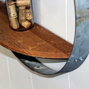 Rustic Wine Barrel Hoop Hanging Shelf - Handmade Nautical Rope Decor ...