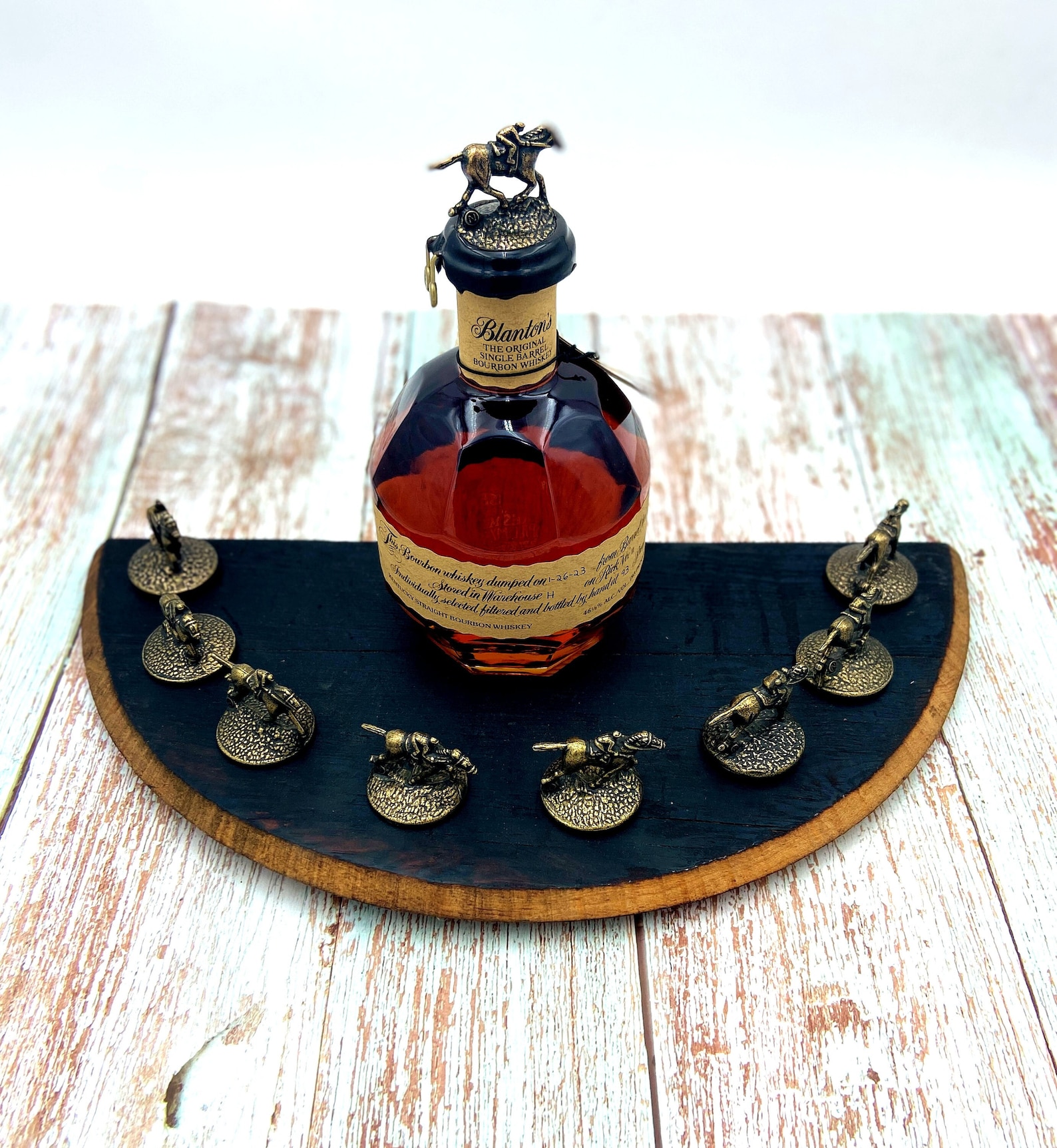 Blanton's Bourbon Stopper Display: Barrel Head Bottle & Cork Holder for ...