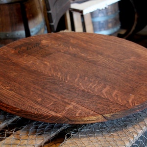 Rustic Reclaimed Wine Barrel Lazy Susan: Rotating Turntable for Dining ...