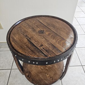 Rustic Whiskey Barrel Side Table: Handmade Bourbon Decor - Etsy